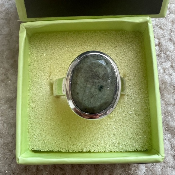 Ross-Simons | Jewelry | Rosssimons Sterling Natural Uncut Emerald Ring ...